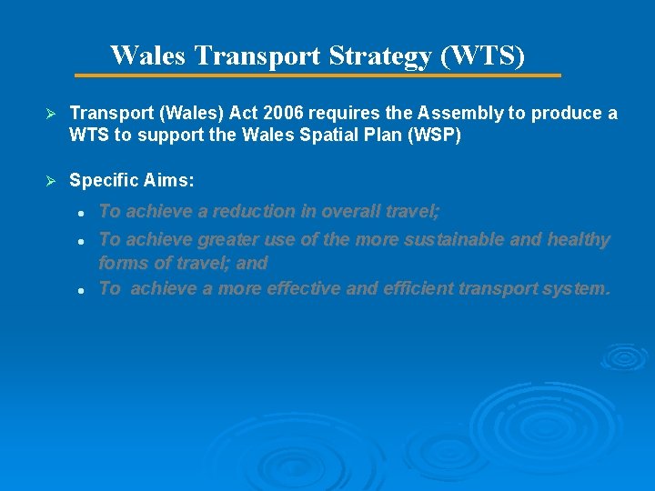 Integrated Transport Policy Regional Transport Plan Environment ...