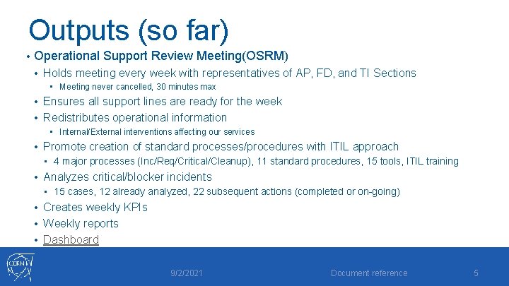 Operational Support in Industrial Controls Agenda Objectives for
