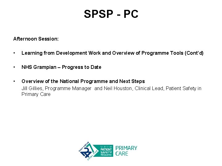SPSP PC Afternoon Session Learning from Development Work