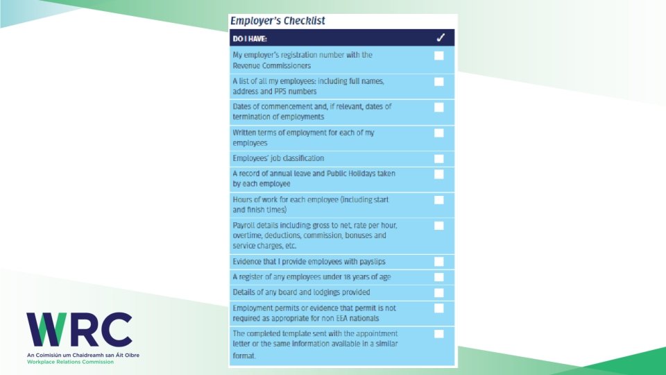 WRC Inspections Inspection Enforcement Compliance with the Law