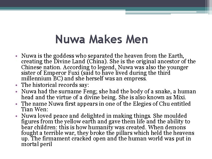 Chinese creation myths Pan Gu In the beginning