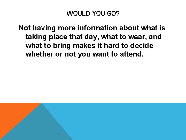 WRITING OBJECTIVES Please come Saturday To Av Granda