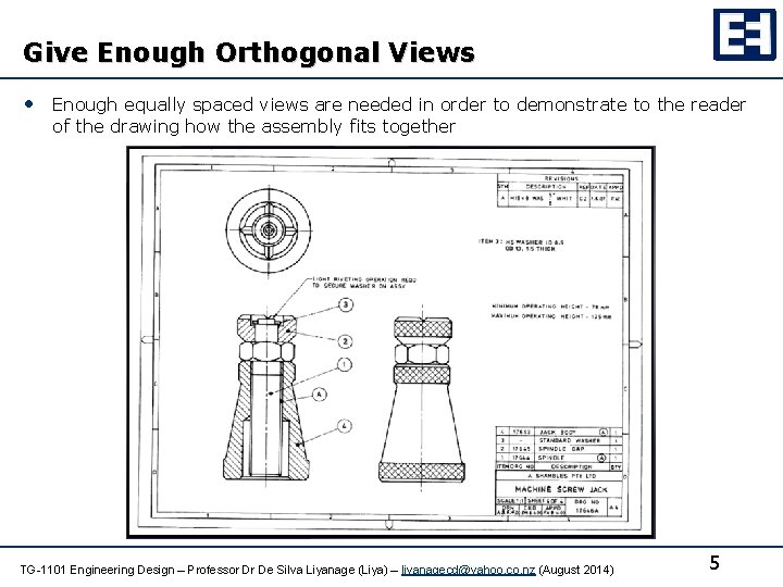 TG1101 Engineering Design I Assembly SubAssembly Drawings Week