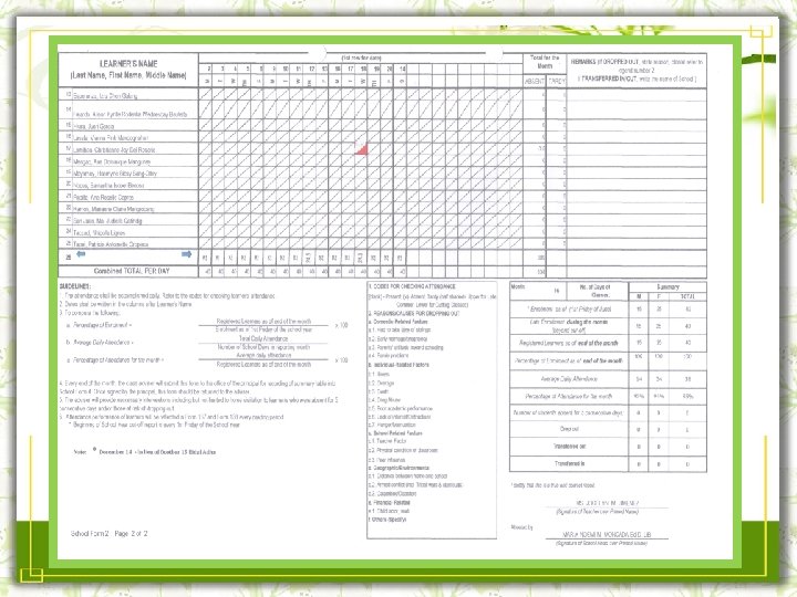 Adoption of the Modified School Forms SFs for