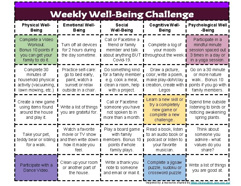 Physical Well Being Complete a Video Workout Bonus