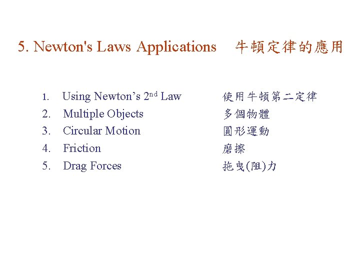 5 Newtons Laws Applications 1 2 3 4