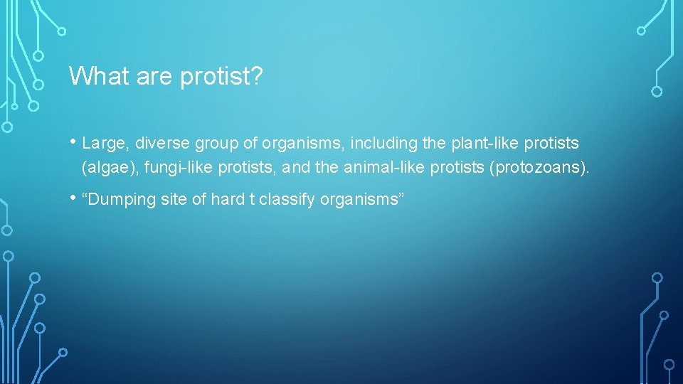 KINGDOM PROTISTA What are protist Large diverse group