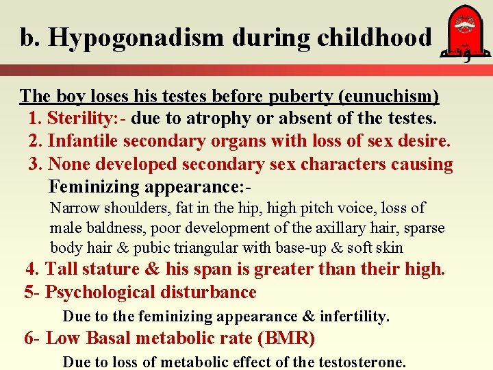 Physiology Urogenital System Genital L 3 Hypogonadism Hypogonadism