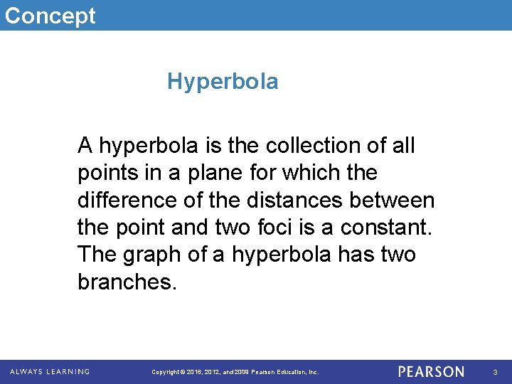 Chapter 13 Conic Sections Section 4 Hyperbolas Copyright