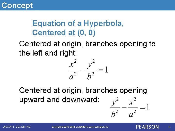 Chapter 13 Conic Sections Section 4 Hyperbolas Copyright