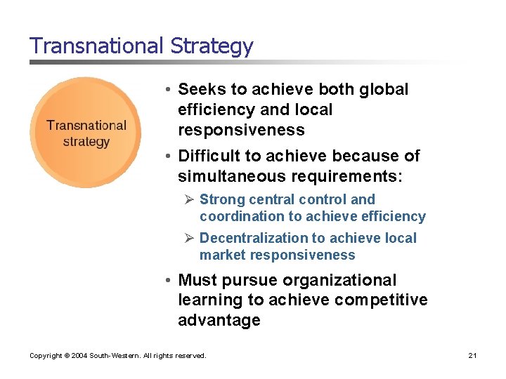 Chapter 8 International Strategy Power Point slides by