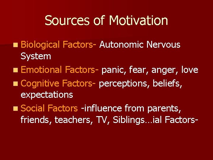 Motivation and Emotion Mc Elhaney Basics of Motivation