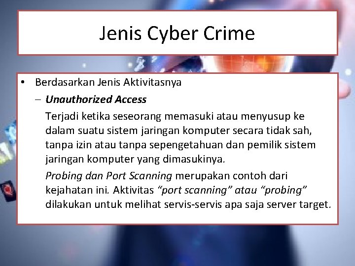 TINDAK PIDANA DUNIA MAYA CYBER CRIME Hukum Telematika
