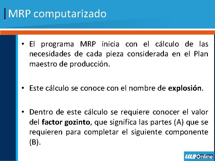 Planeacin de requerimientos de materiales MRP Conceptos bsicos