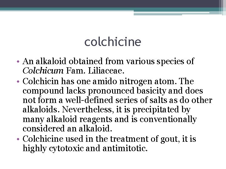 Pharmacognosy Alkaloids lec 6 Protoalkaloids biological amine Alkaloids
