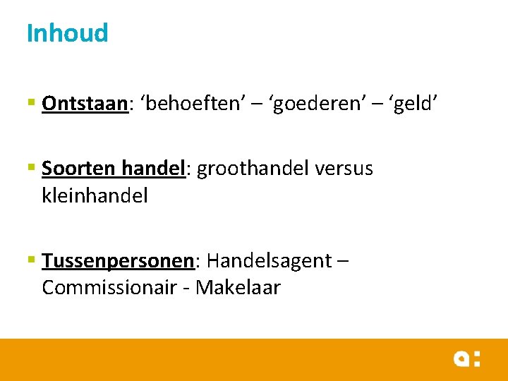 Business Economics Handels en financile technieken 2 de