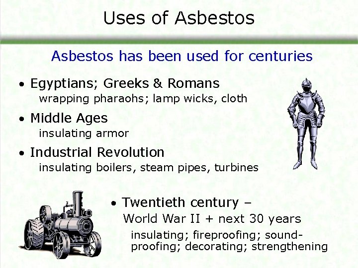 Asbestos An overview of properties health effects and
