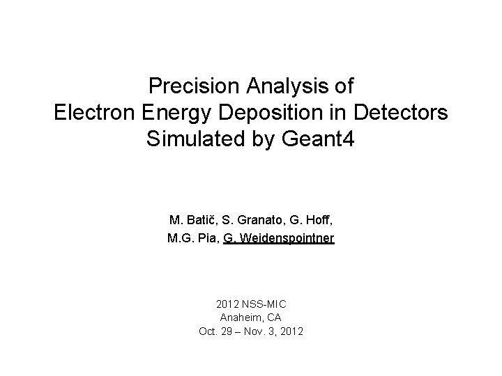 Precision Analysis of Electron Energy Deposition in Detectors