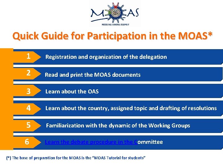 Quick Guide for Participation in the MOAS 1