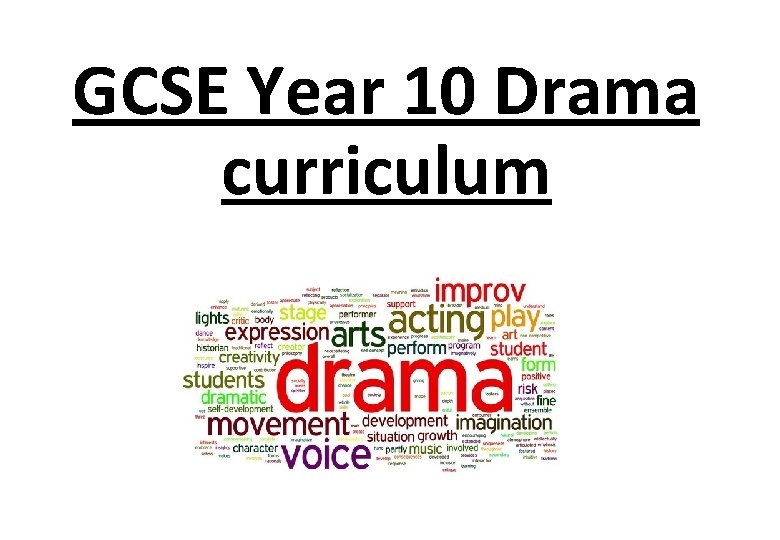 GCSE Year 10 Drama curriculum Y 10 Snap