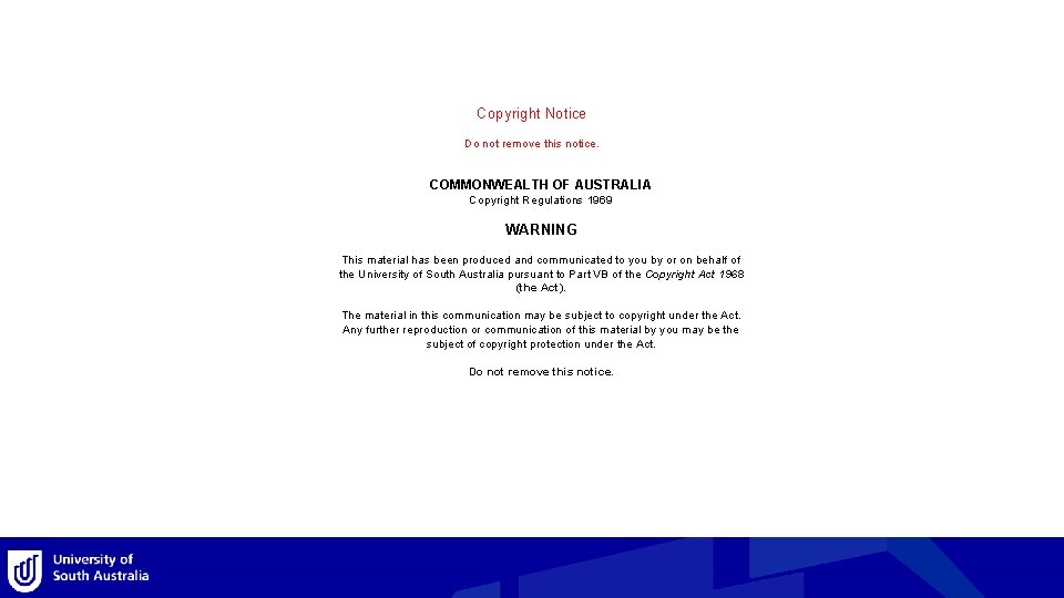 Copyright Notice Do not remove this notice COMMONWEALTH