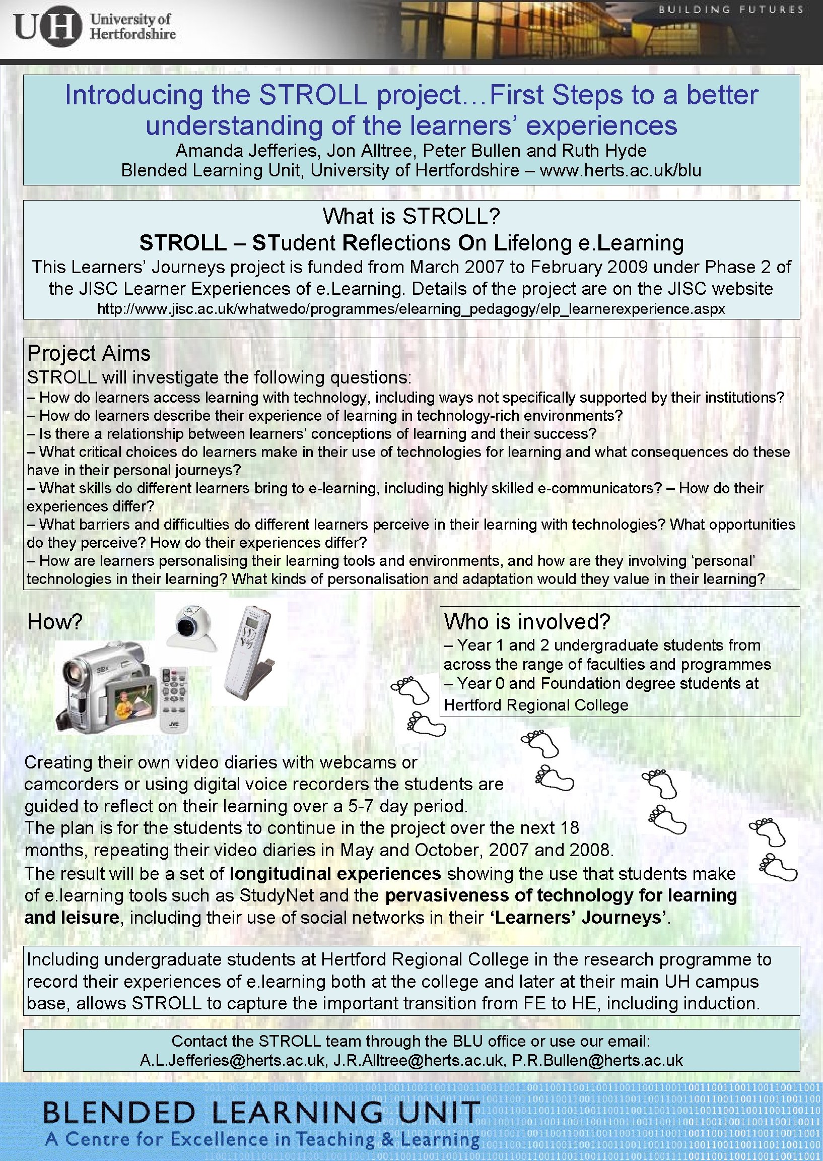Introducing the STROLL projectFirst Steps to a better