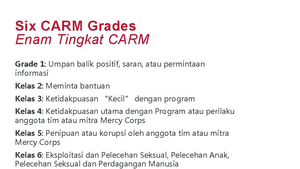 CARM Community Accountability Reporting Mechanism Lea N On
