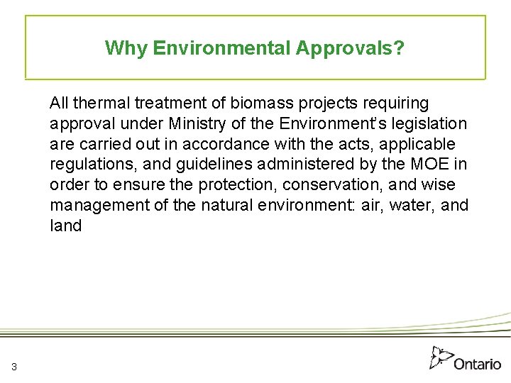 Environmental Approval Requirements For Thermal Treatment of Biomass