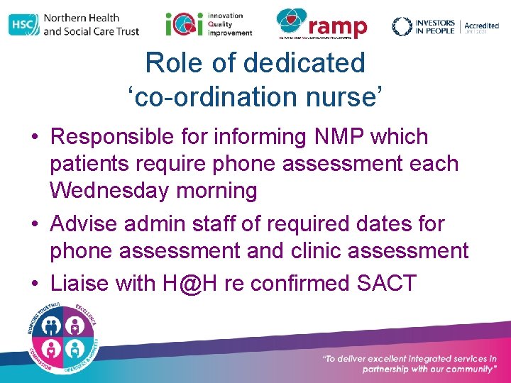 Nurseled telephone NMP SACT clinic for palliative breast