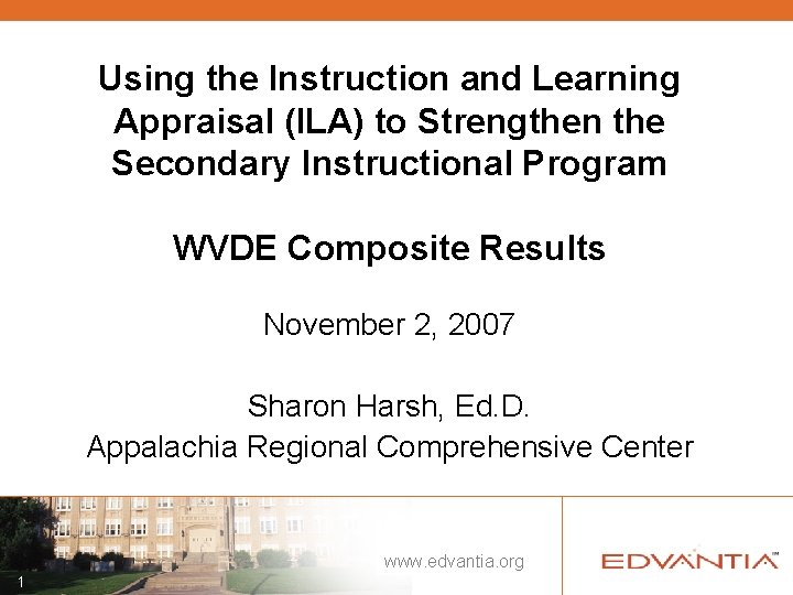 Using the Instruction and Learning Appraisal ILA to