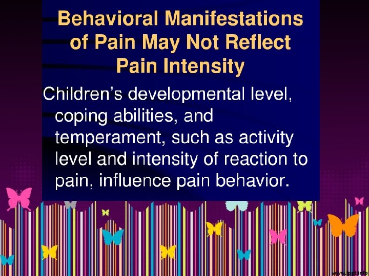 Pain Management in Children the major physiologic events