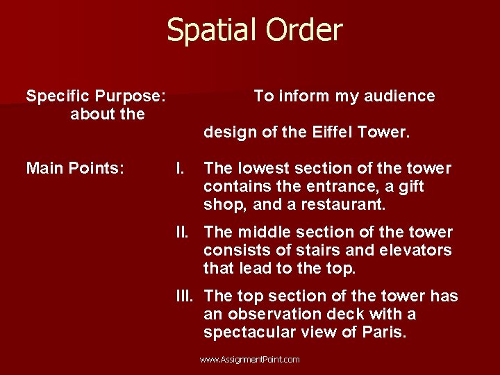 8 Organizing the Body of the Speech www