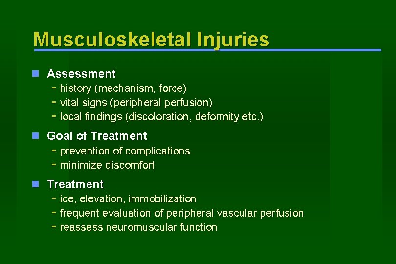 PDLS Disaster Specific Patterns of Injury Learning Objectives
