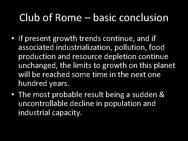 Theories for the relationship between population and resources