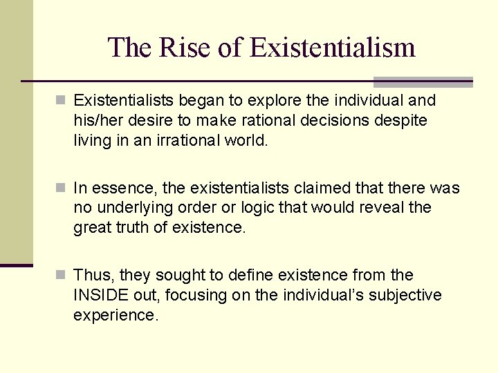 Kafka and Existentialism You should be taking notes