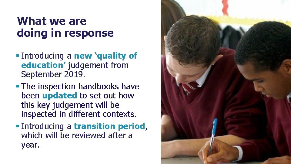 Education inspection framework Inspecting the substance of education