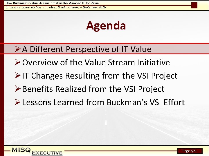 How Buckmans Value Stream Initiative Re Visioned IT