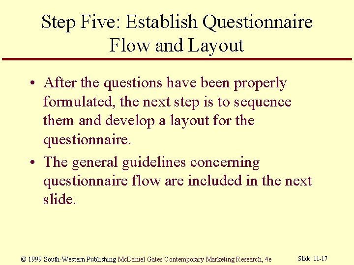 Chapter 11 Questionnaire Design Carl Mc Daniel Jr