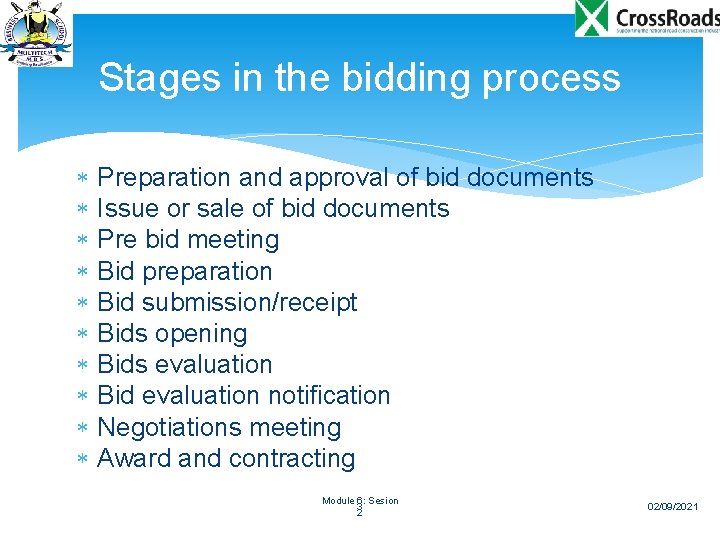 BIDDING AND STANDARD BIDDING DOCUMENTS SBDs Module Six