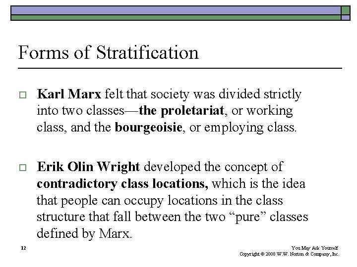 Chapter 14 Stratification Lecture Power Point W W