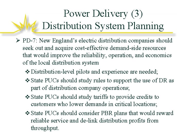 DR and Power Delivery Setting Transmission and Distribution