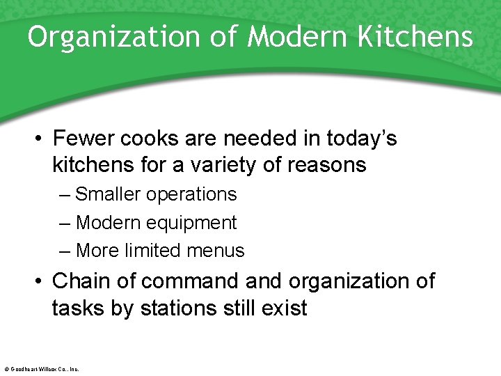 Chapter 3 Workstations in the Professional Kitchen Objective