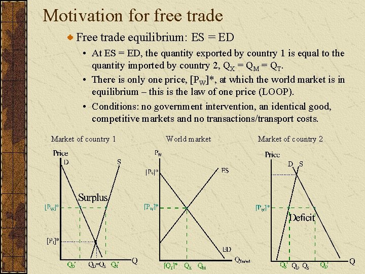Tutorial on Partial Equilibrium Modeling Motivation for trade