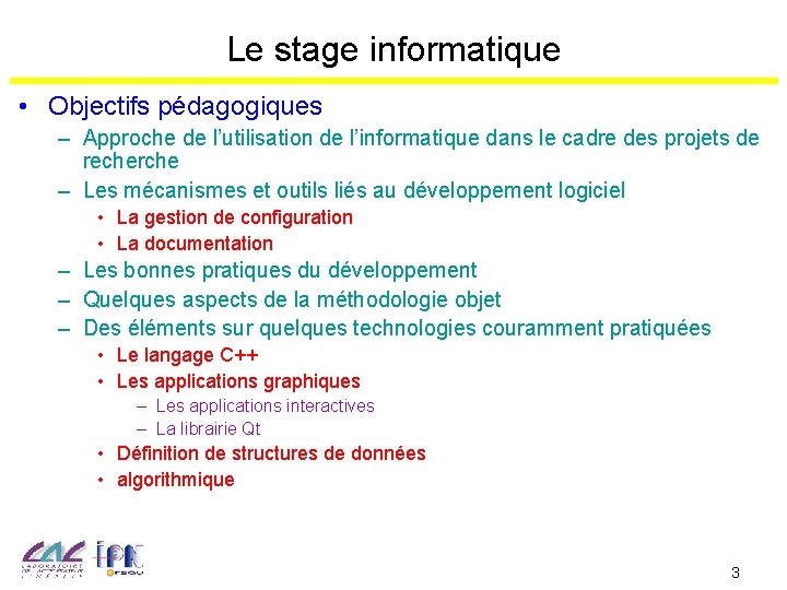 Le stage informatique du LAL et IPN Antoine