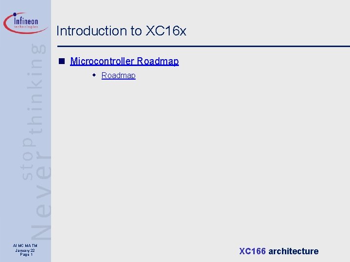 Introduction to XC 16 x n Microcontroller Roadmap