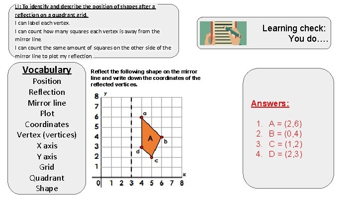 To identify and describe the position of shapes