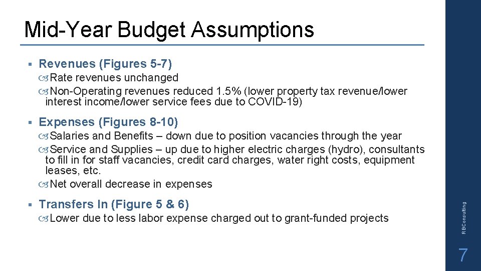 BBA Bell Burnett Associates MidYear Budget Key Points