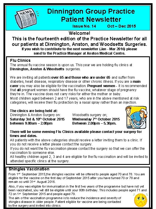 Dinnington Group Practice Patient Newsletter Issue No 14