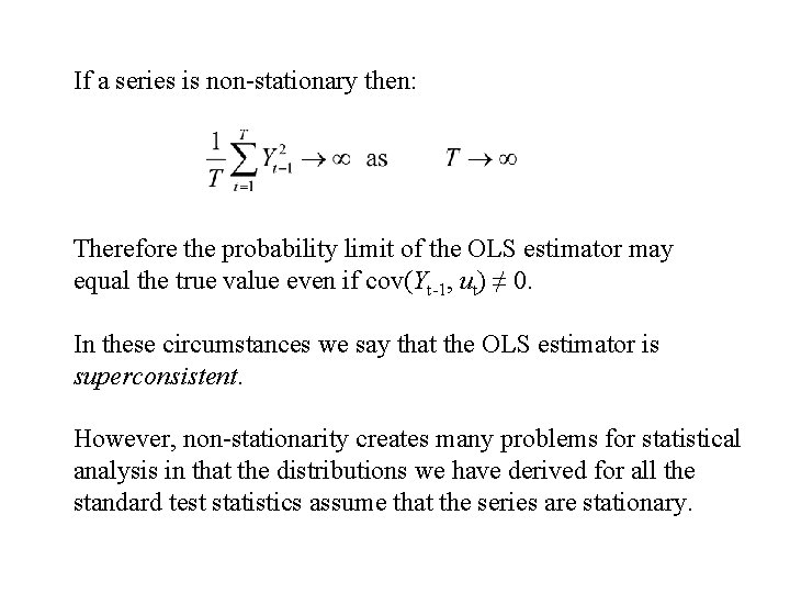Statistical implications of distributed lag models Suppose we
