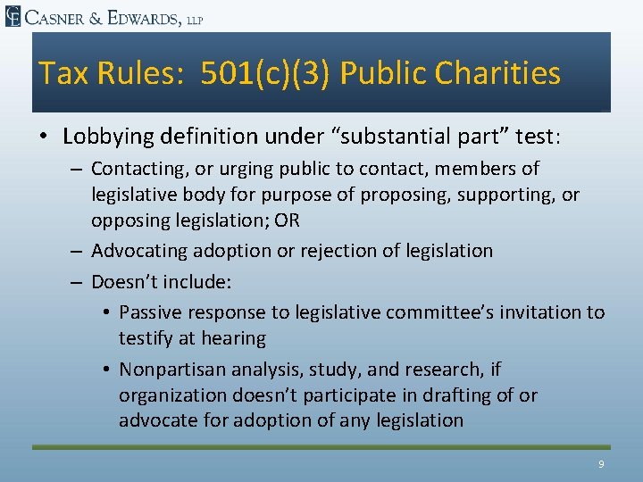 Advocacy and Lobbying The Rules of the Road